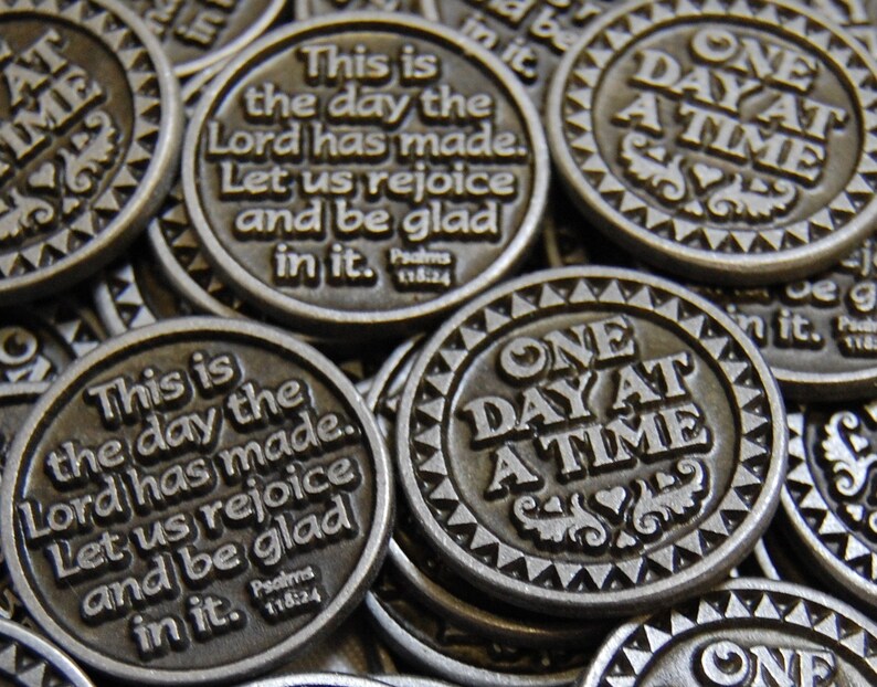 One Day at a Time Pocket Tokens – SET OF 10 – CourageInStone